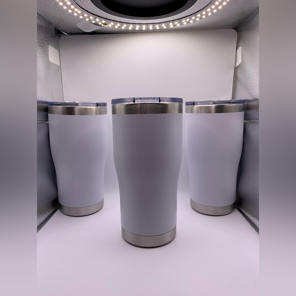 Kitchen | Pack Of 3 2oz Stainless Steel Powder Coated White Tumblers ...